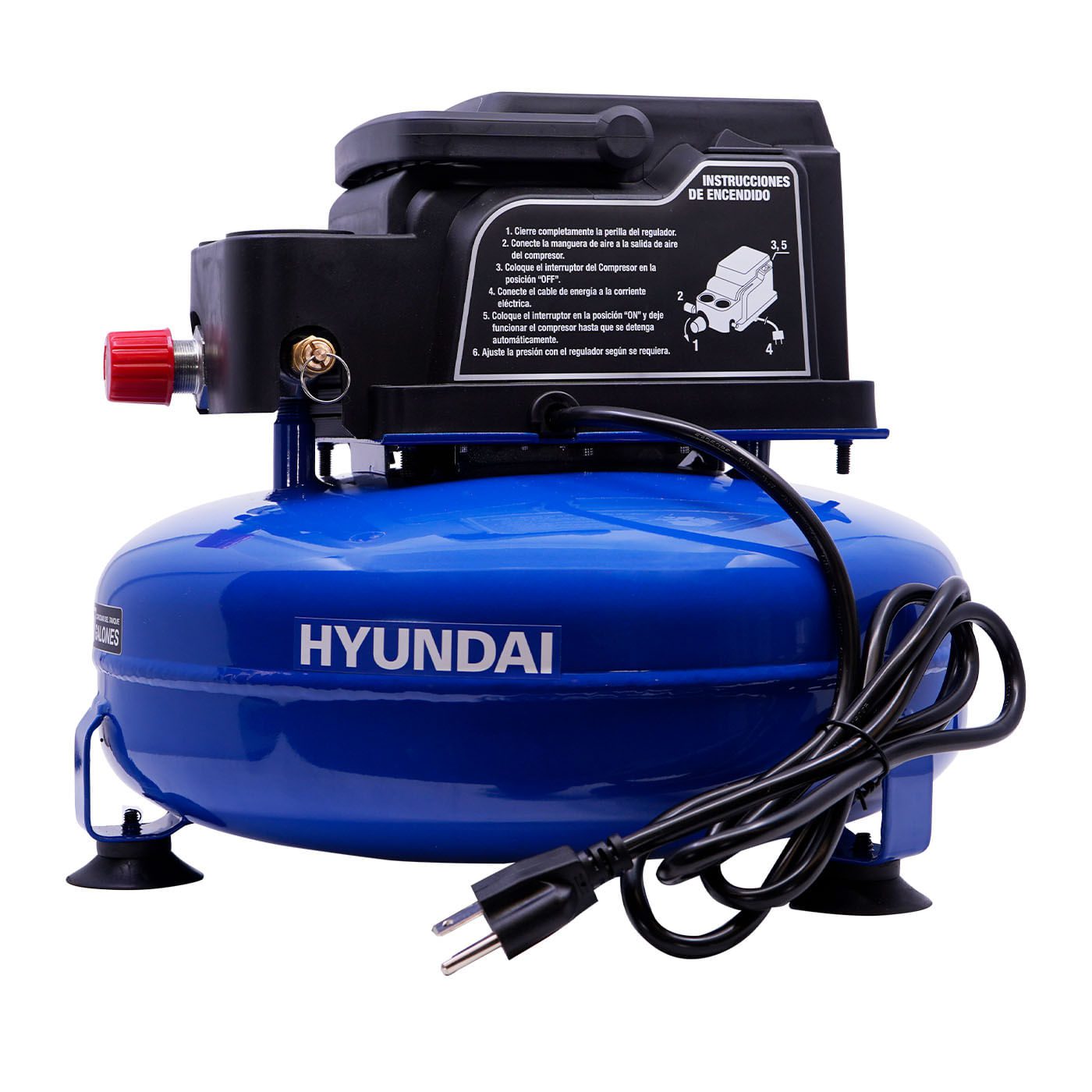 Mini Compresor De Aire Eléctrico Hyundai 12 Litros 100psi/7bar C/motor ...