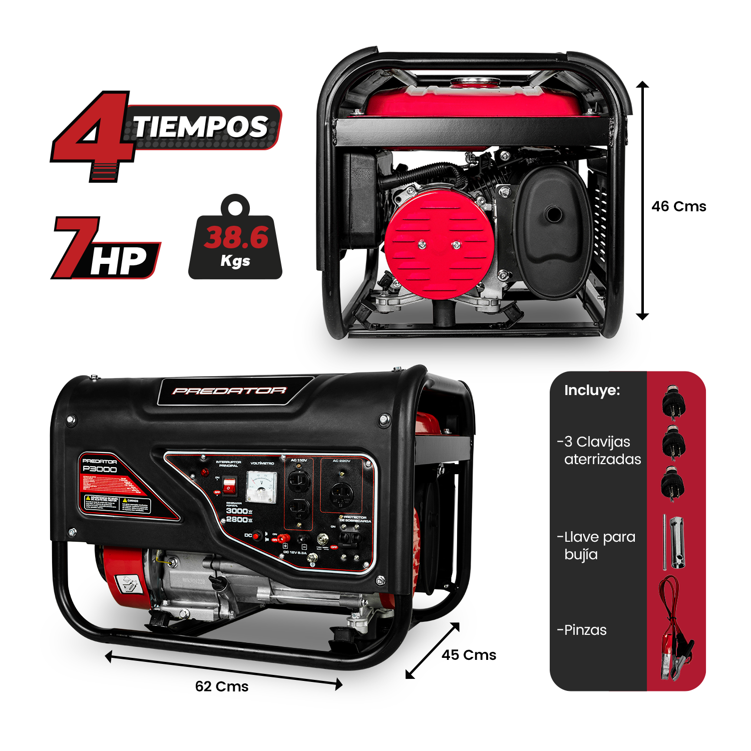 Generador Predator 3,000 Watts A Gasolina - P3000 - Raiker