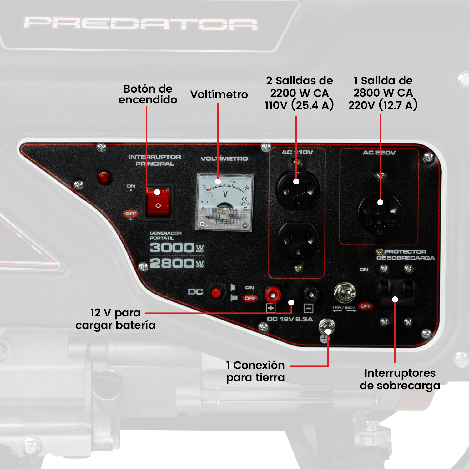 Generador Predator 3,000 Watts A Gasolina - P3000 - Raiker